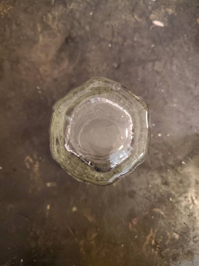 6 Vintage Bark or Icicle Textured Glass Octagonal Base - Etsy