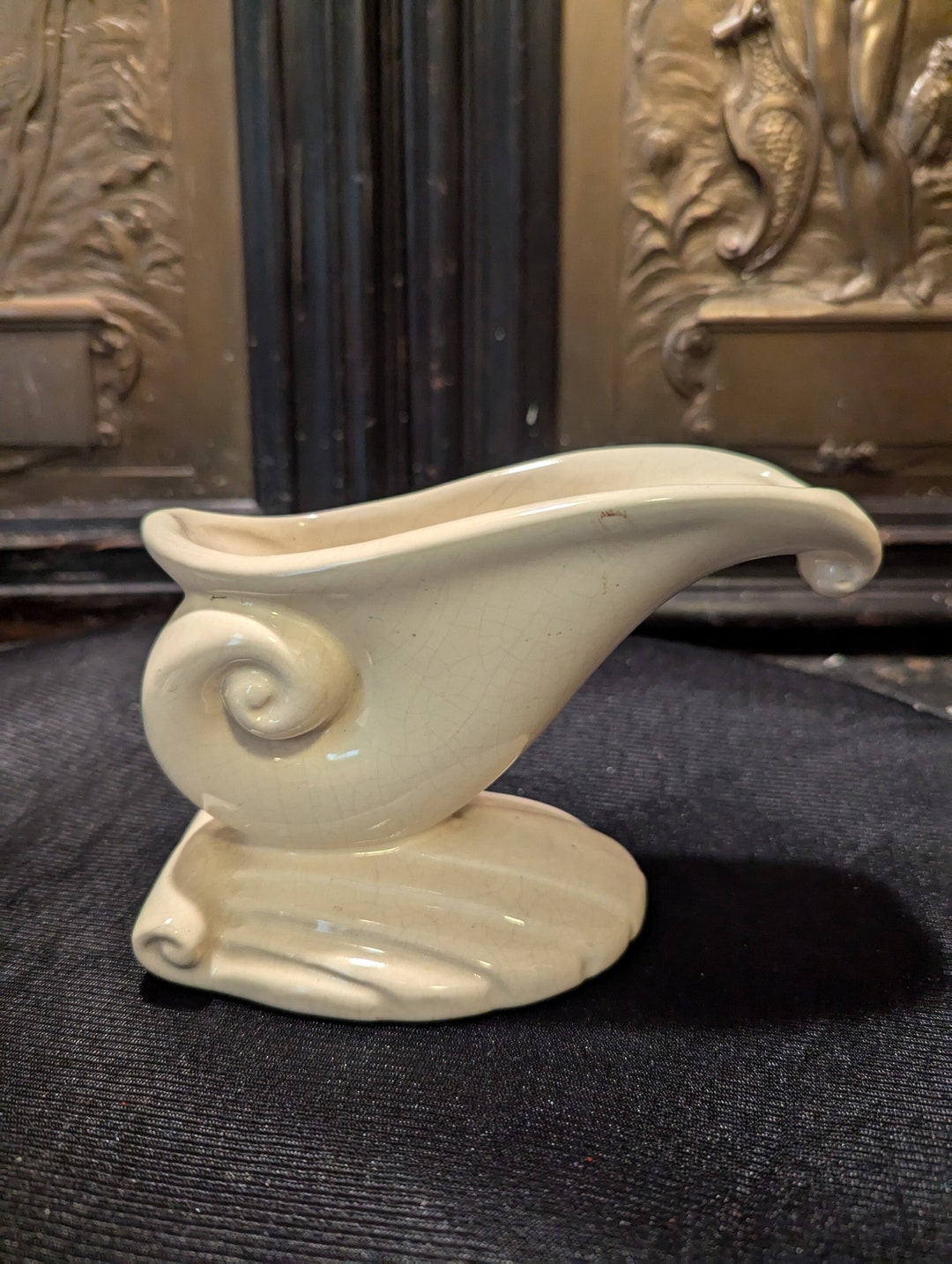 Vintage, Cornucopia Planter, Mccoy Pottery, USA, Cream Color Glaze ...