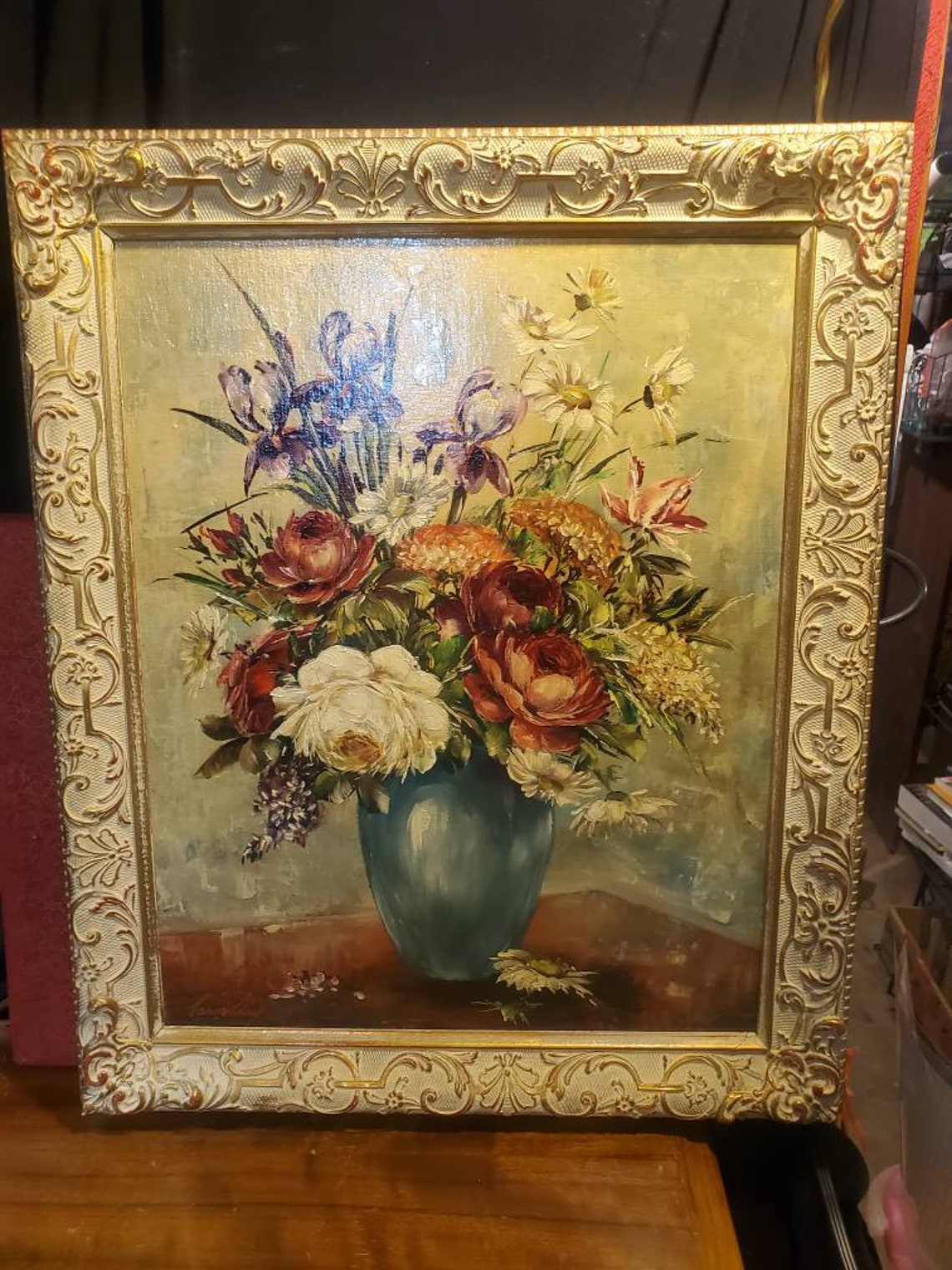A Pair of Vintage Artist Signed Oil Paintings Florals in - Etsy
