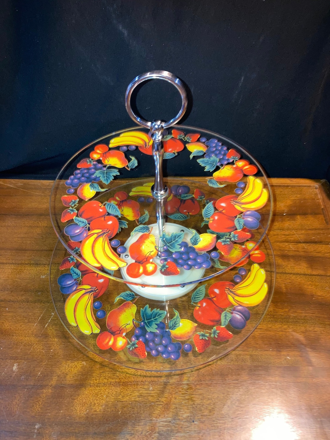 Vintage, 2 Tier, Tidbit, Retro, Silver Handled, Decorative, Serving ...