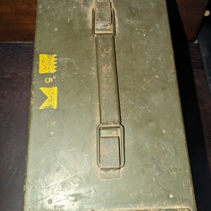 Vintage, Green, Military, Metal Box, Ammo Can, 420 Cartridges, Yellow ...