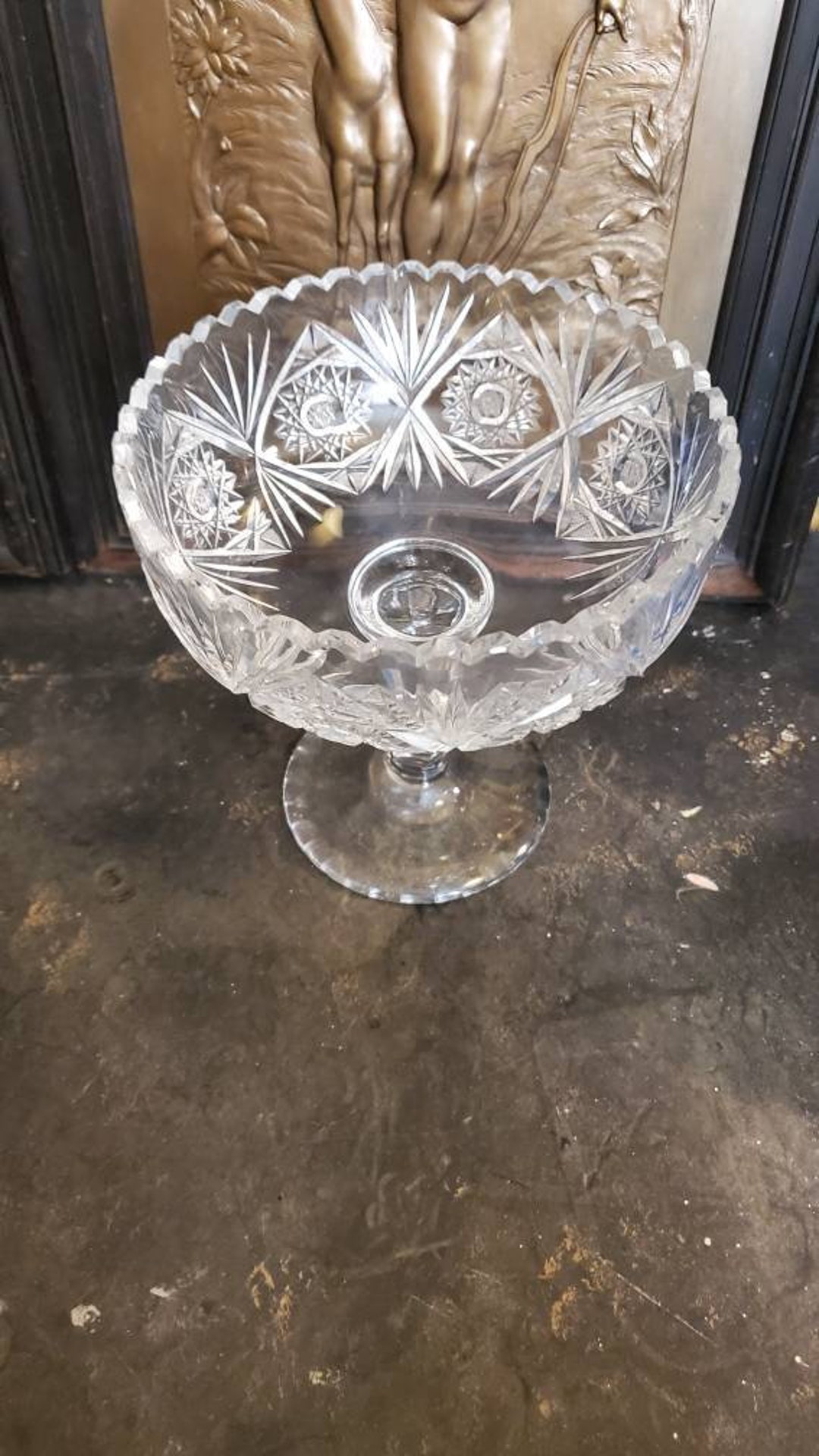 Antique, Cut Crystal, Compote Dish, American Brilliant Period, Early ... Antique, Cut Crystal, Compote Dish, American Brilliant Period, Early ...