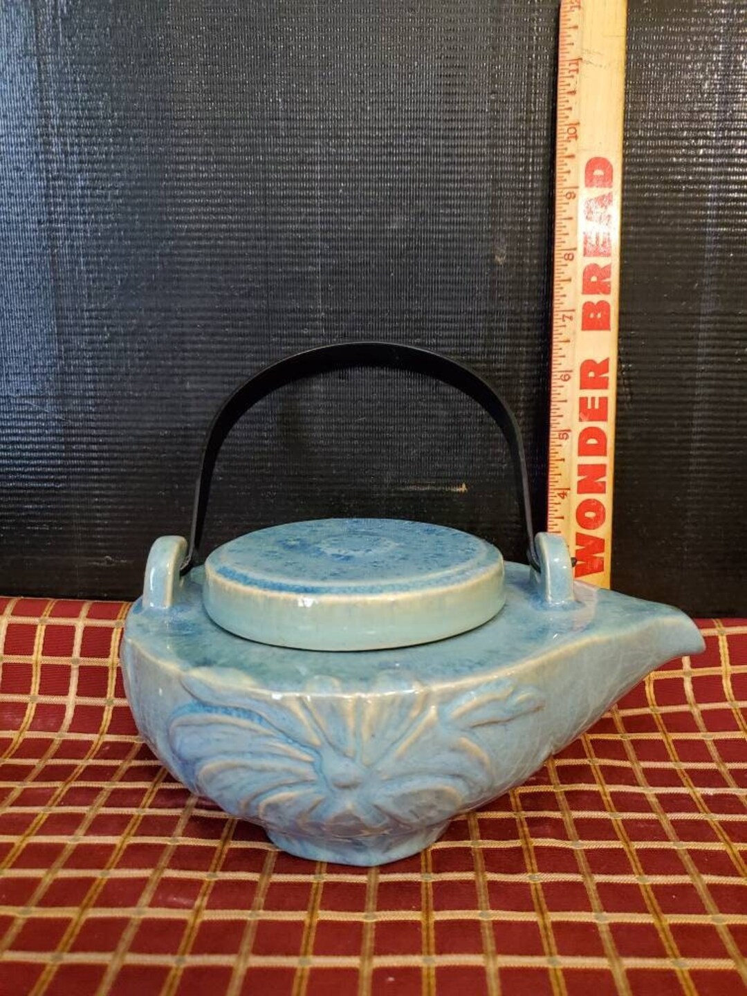 A Vintage Bombay Stoneware Teapot With Metal Handle and Stone Top - Etsy