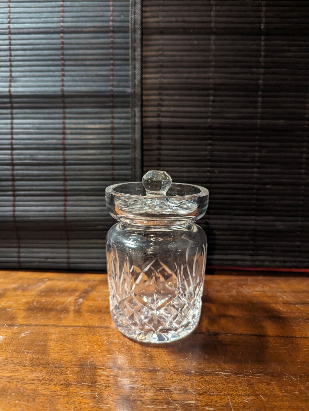 Vintage, Waterford, Cut Crystal, Mustard Condiment, Jar, Dish ...