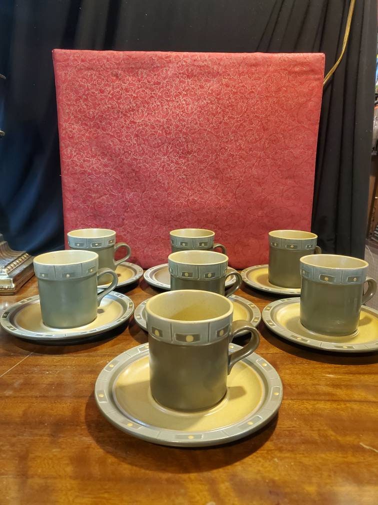 7 Vintage, 1970s, Japanese, Kasuga, Handcrafted, Stoneware, Cups and ...