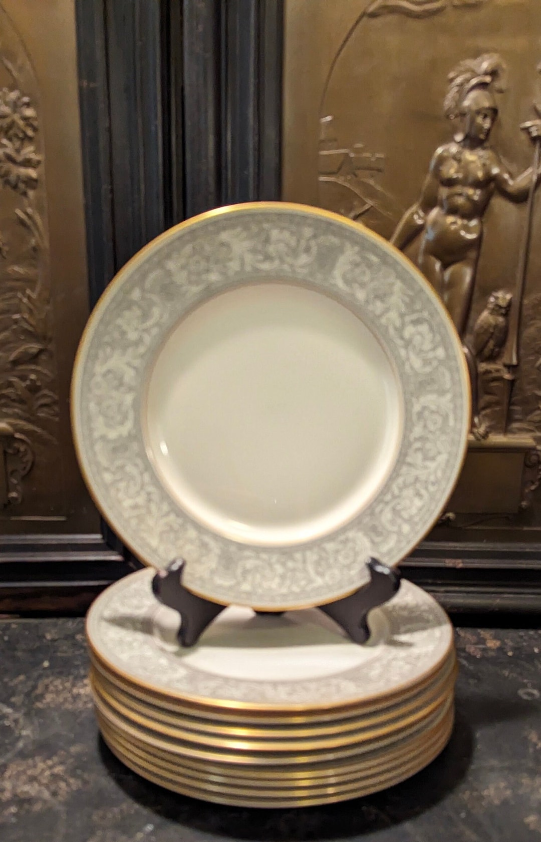 10 Vintage, Renaissance, by Franciscan, 8" Salad Plates, White Floral ...