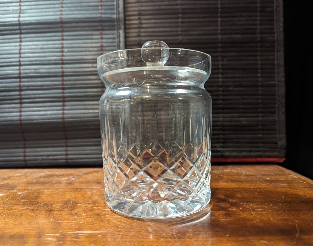 Vintage, Waterford, Cut Crystal, Mustard Condiment, Jar, Dish, Smooth ...