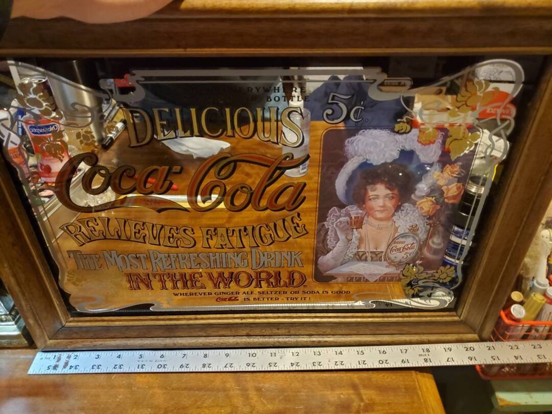 Vintage, MCM, 21 X 16, Hardwood Frame, Classic, Nostalgic, Coca Cola ...