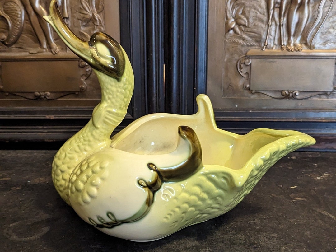Vintage, Porcelain, Duck Planter, by Hull Pottery, Swan. Goose, Bird ...