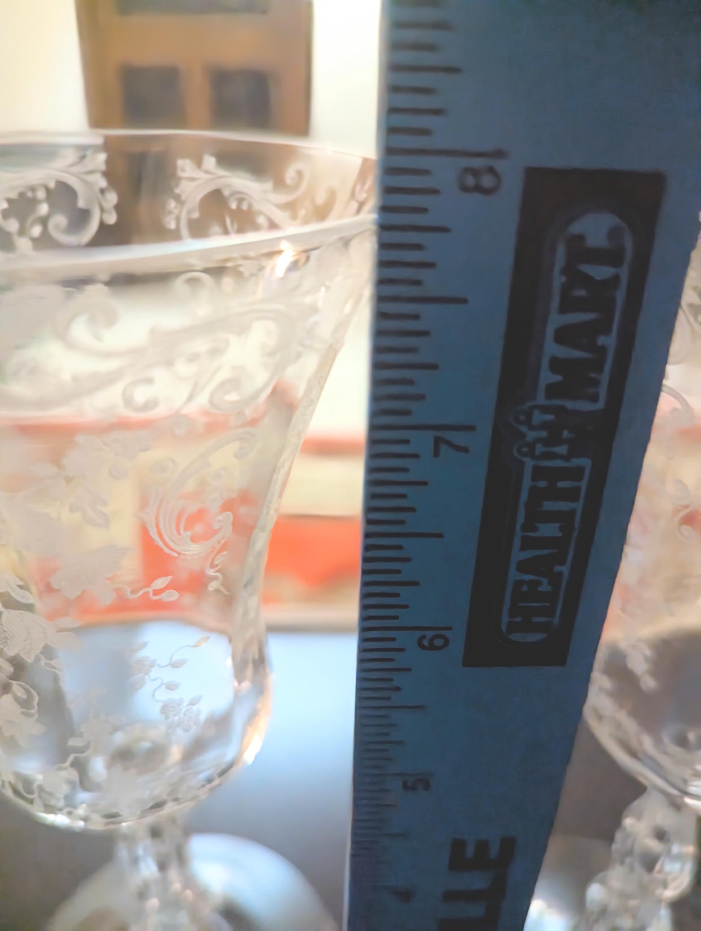 2 Vintage, Chantilly, by Cambridge Glass, Water, Wine Goblets, Etched ...
