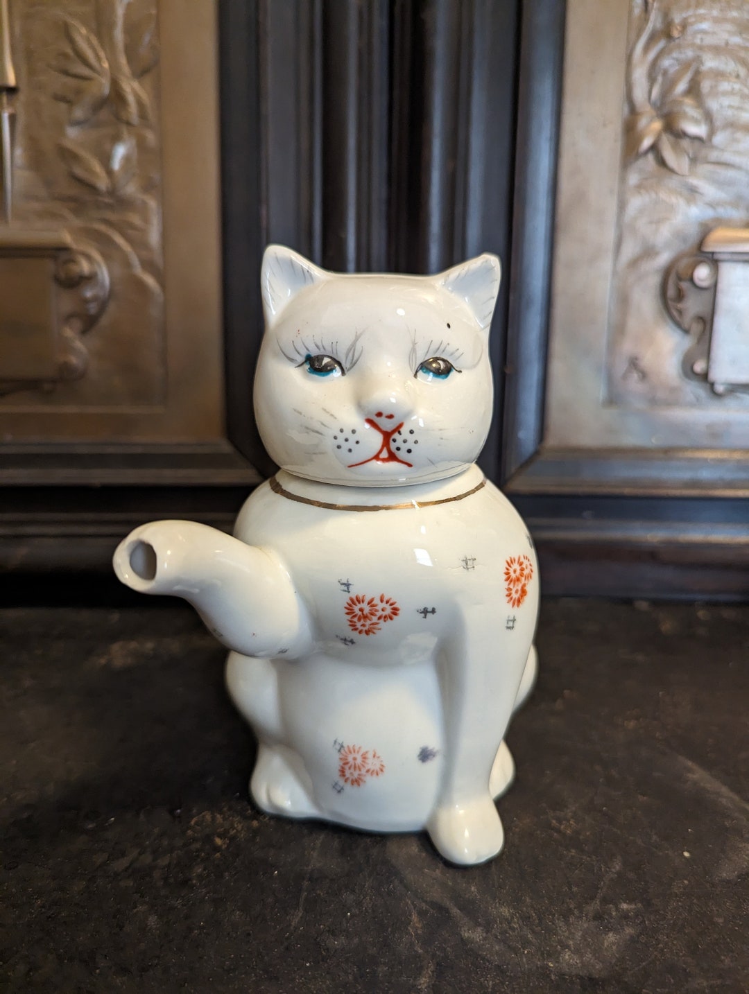 Vintage, Porcelain, Mini, Lucky Cat Teapot, 1970s, 3 1/4" Tall, 3 1/4 ...