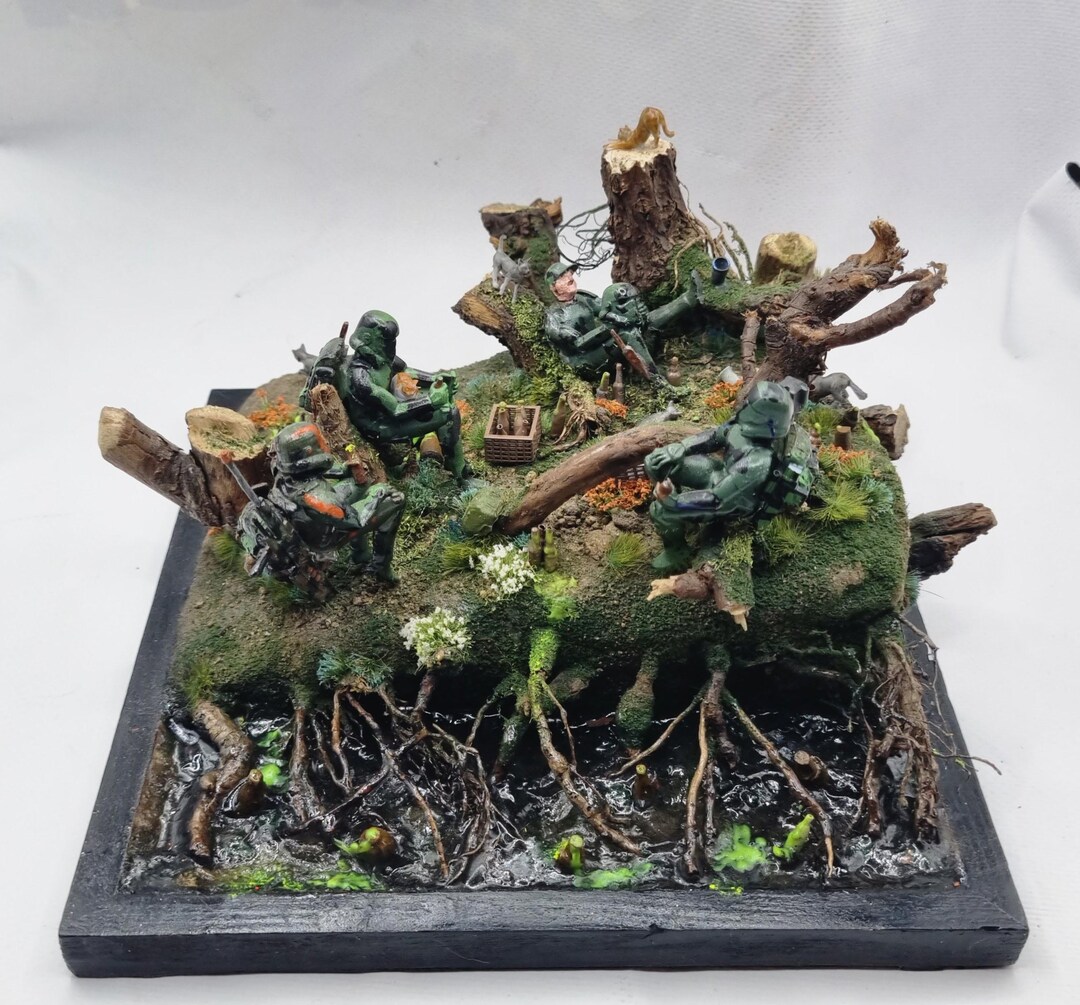 Star Wars Diorama, STORMTROOPERS in a Swamp Between Trees, Epoxy Resin ...