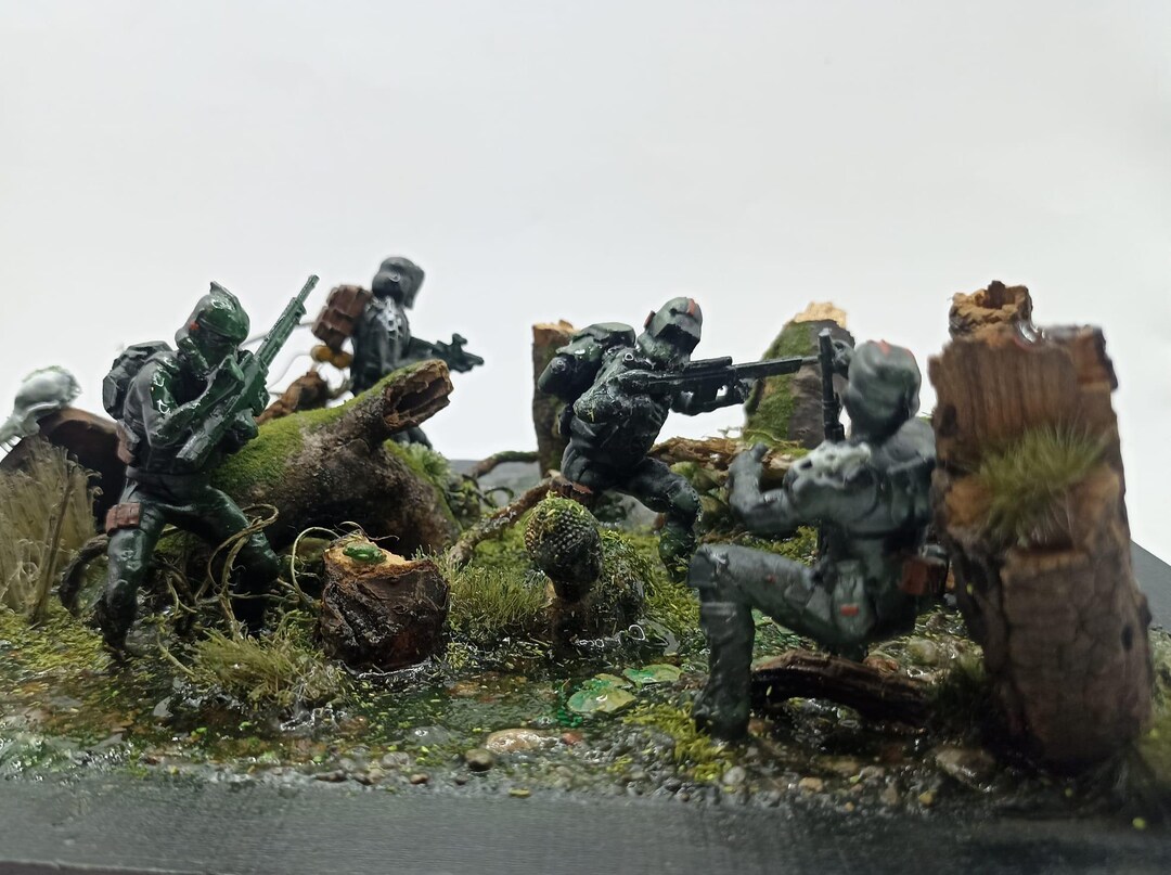 Star Wars Diorama, STORMTROOPERS in a Swamp Between Trees, Epoxy Resin ...