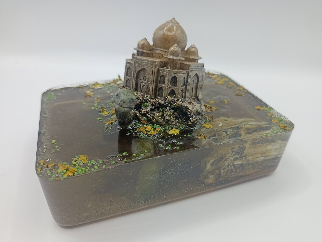 Diorama, Taj Mahal Temple on a Turtle Shell in Epoxy Resin - Etsy