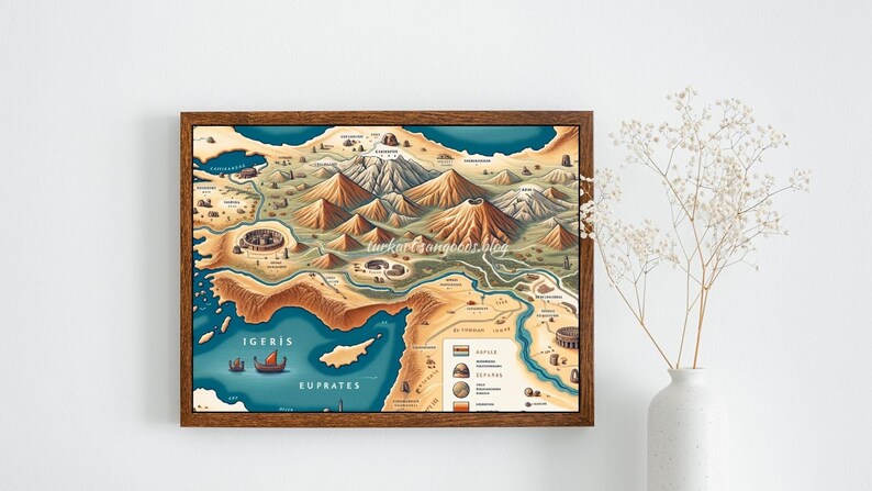 Illustrated Maps of Ancient Anatolia and Mesopotamia-pdf-png-print - Etsy