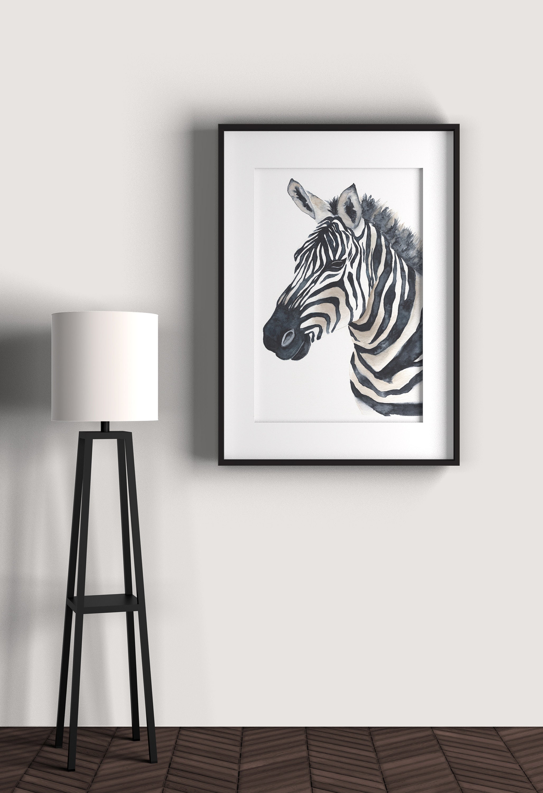 Zebra ORIGINAL Painting Zebra Watercolor Art Animal Art Wildlife Home ...