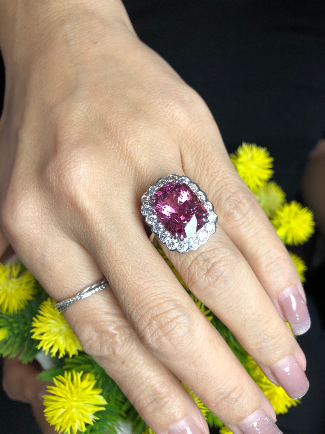 Purple Pink Spinel Ring GRS 18k - Etsy