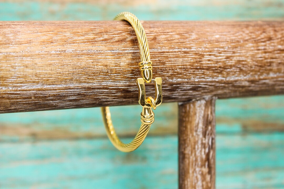 Gold Open Buckle Bracelet - Etsy