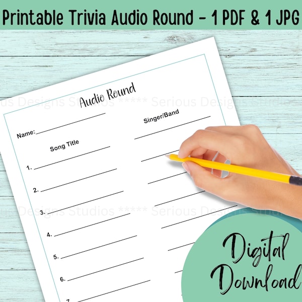 Trivia Player Sheet - Etsy