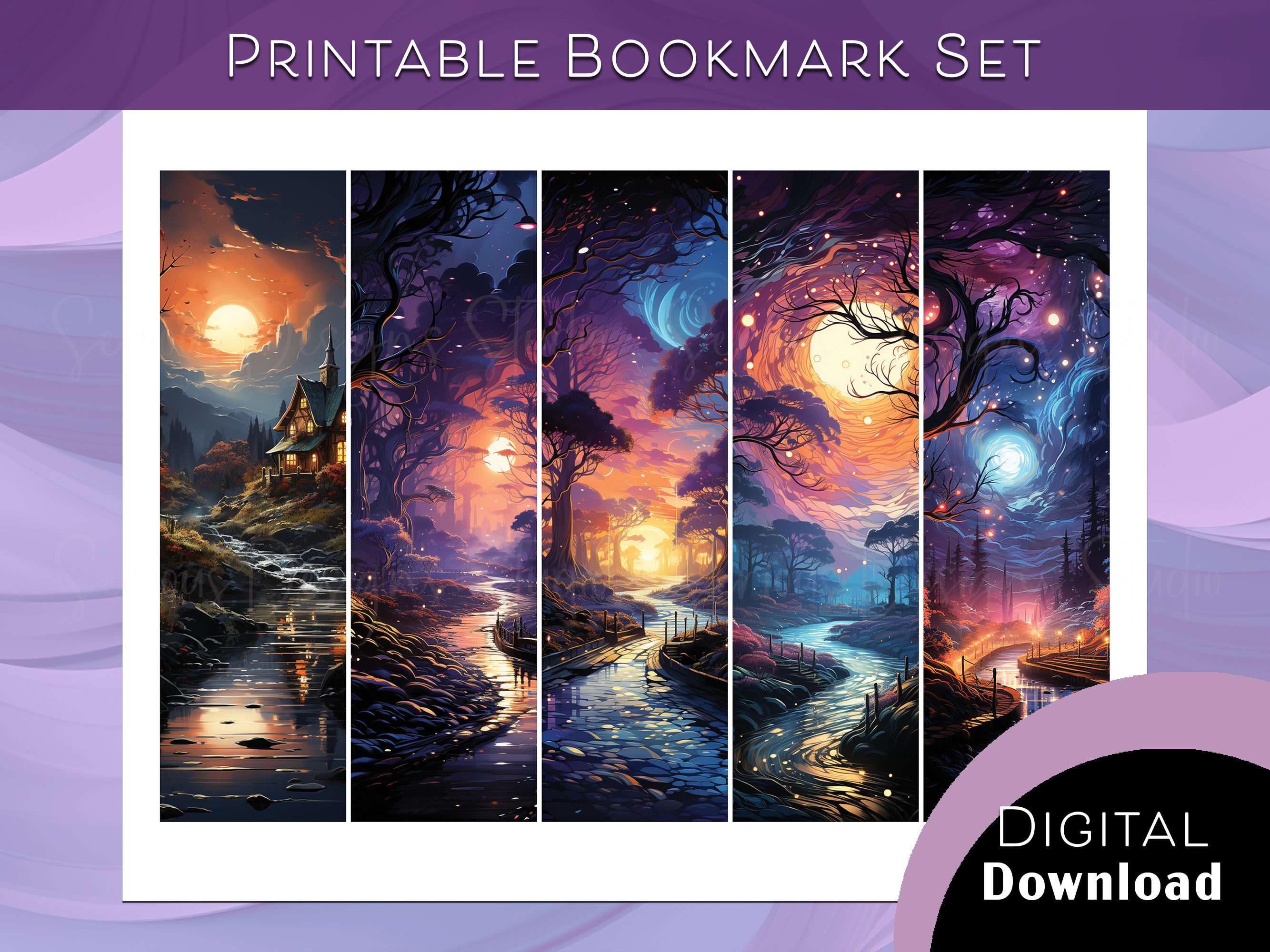 Magical Forest Bookmarks, Printable Bookmarks Digital Download, A Path ...