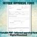 Jewelry Appraisal, Printable Appraisal, Appraisal Form for Jewelers and ...