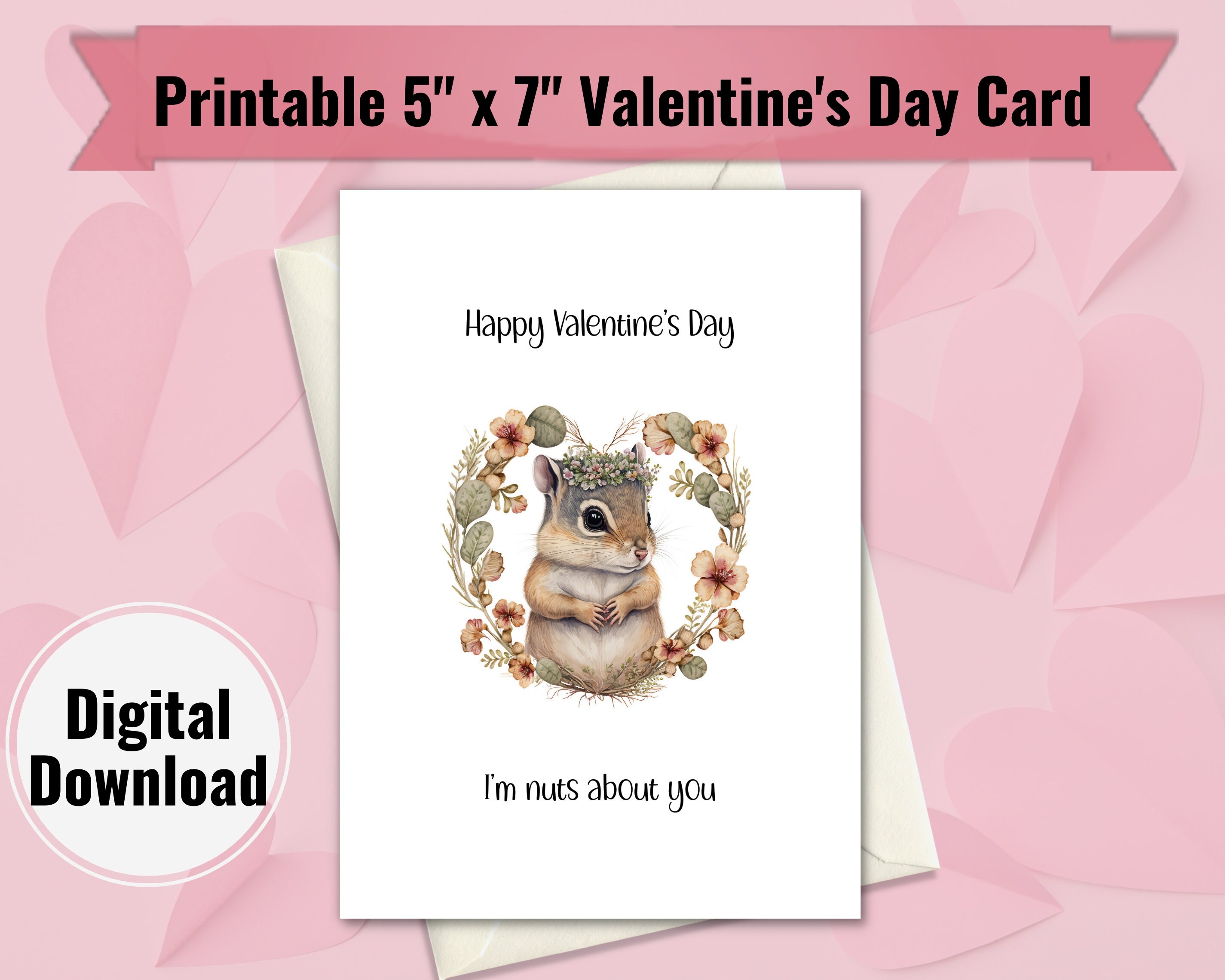 Printable Valentines Day Card, 5x7 Printable Valentines Day Card, Baby ...