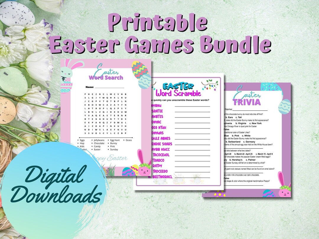 Easter Activities Bundle, Printable PDF Games for Easter, Easter Games ...