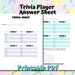 Printable Trivia Answer Sheets: 8 Round PDF (digital Download) - Etsy