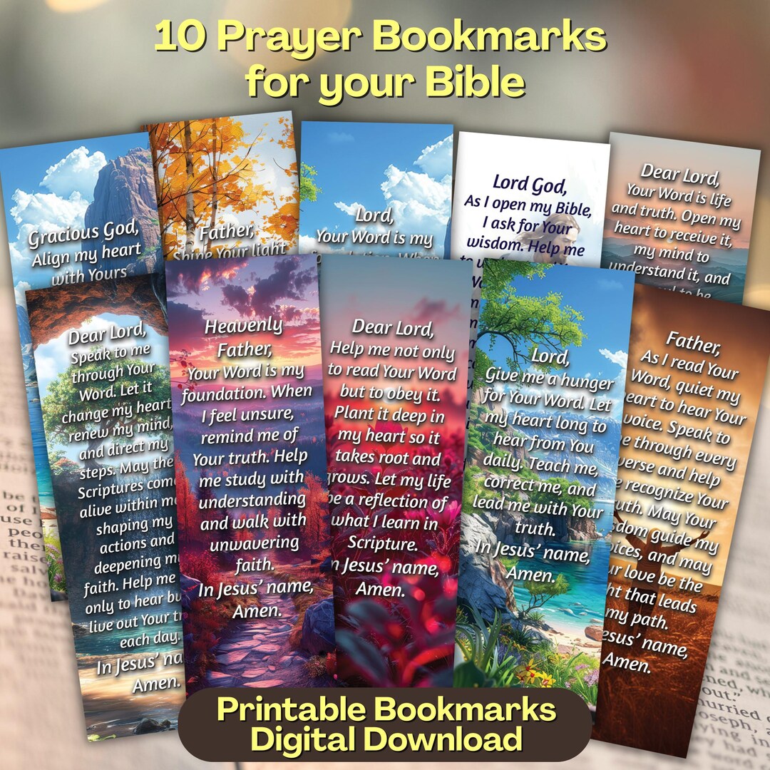 Prayer Bookmarks: Christian Scripture, Original Prayers (digital ...