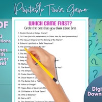 Movie Trivia Game: Which Came First? - Family Game Night (printable PDF ...