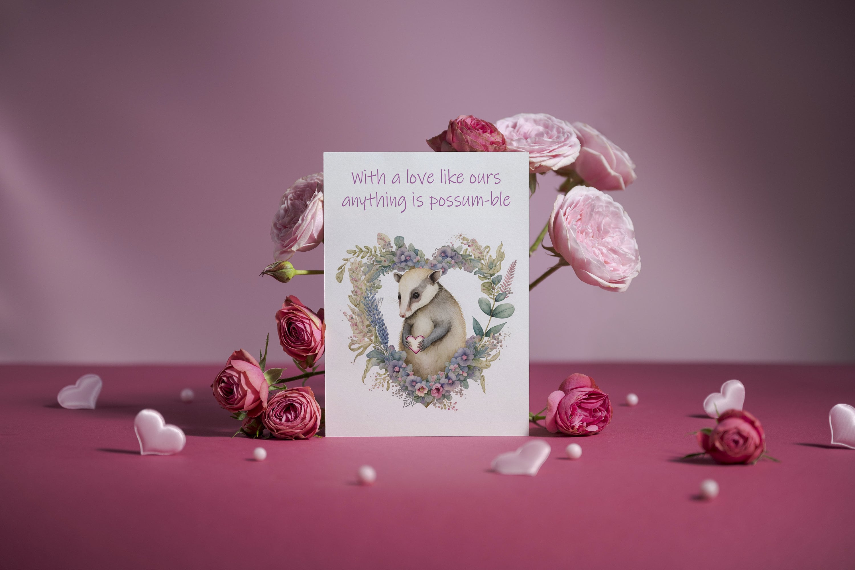 Printable Valentine's Day Card, Possum Pun Card, Digital Download, Cute ...