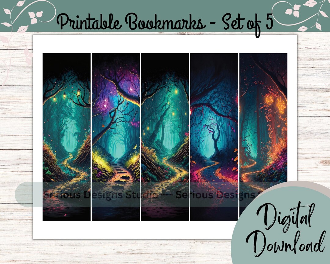 Enchanted Forest Bookmarks, Printable Bookmarks, Fantasy Bookmarks ...