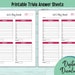 Trivia Answer Sheet, Printable Trivia Sheets, Trivia Host Tools, Trivia ...