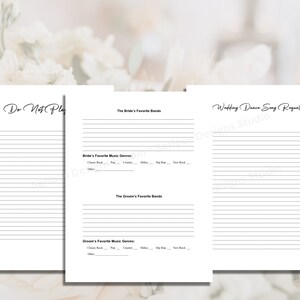 DJ Wedding Template, Fillable Wedding Form, Printable PDF, Digital ...