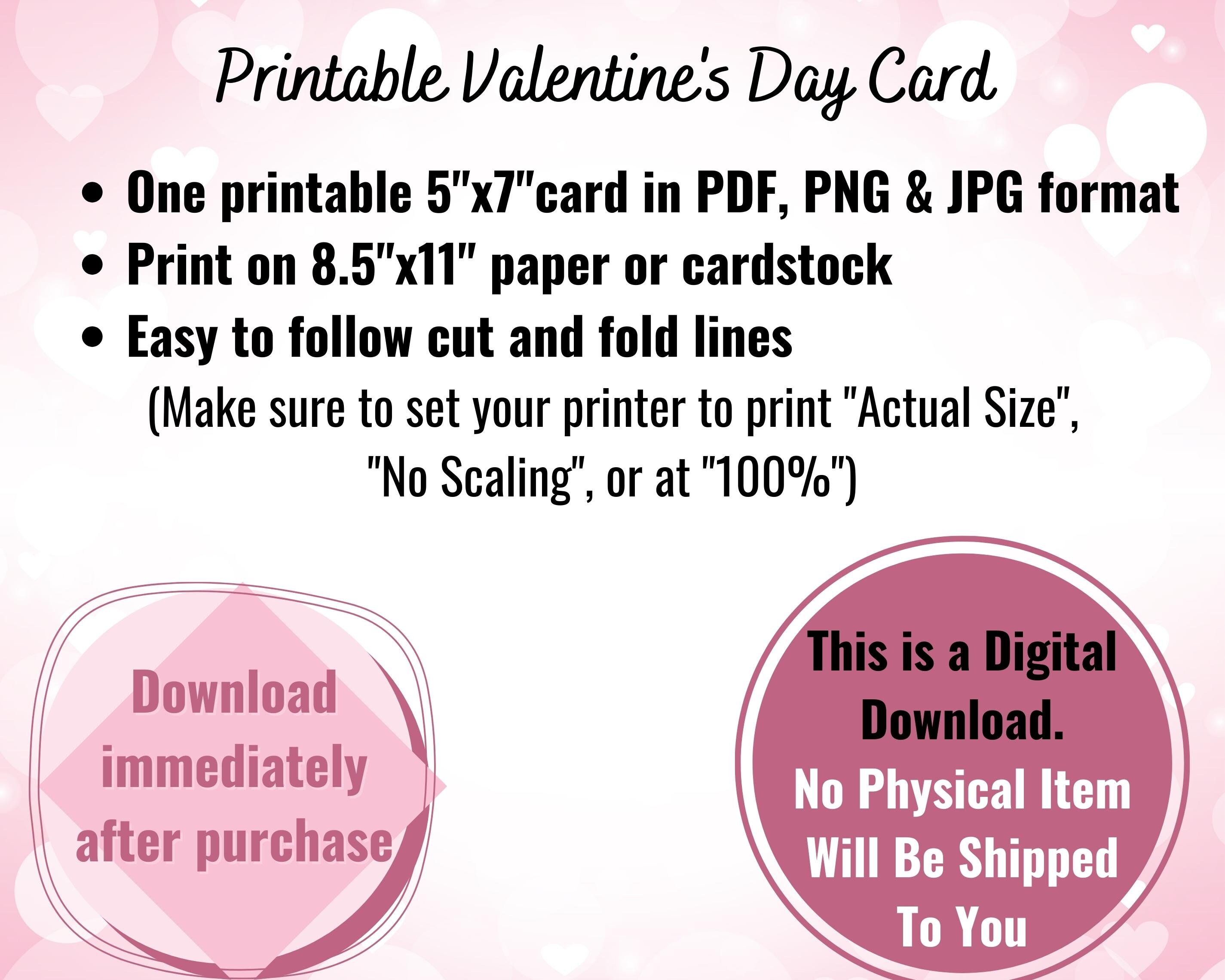 Printable Valentines Day Card, 5x7 Printable Valentines Day Card, Baby ...