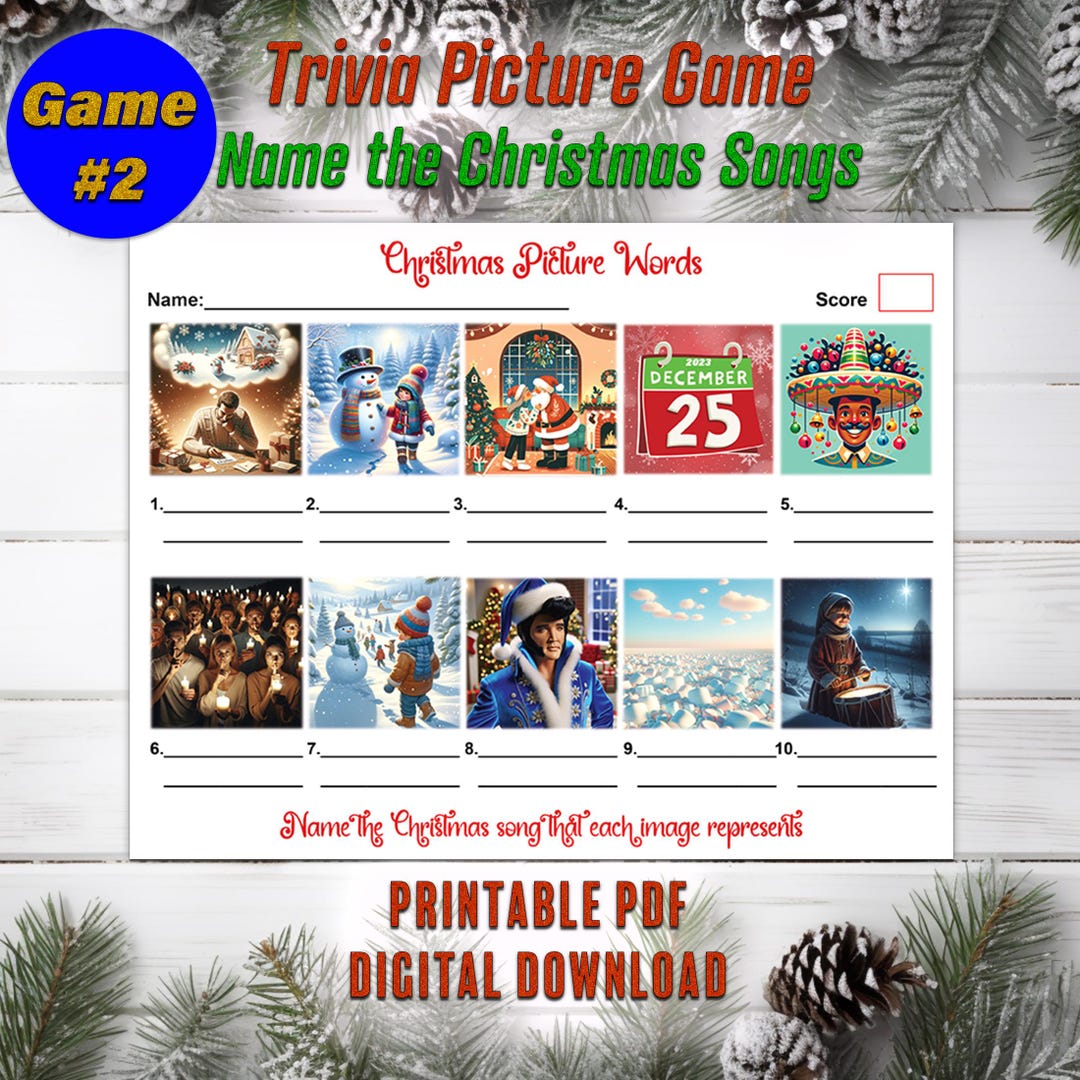 Fun Holiday Game to Print and Play, Game 2, Family Party Game, Name ...
