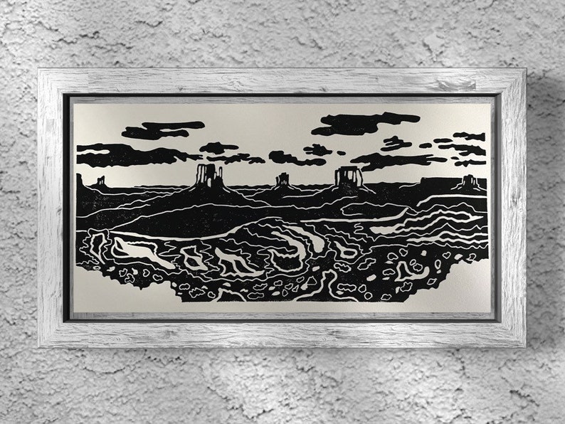 Monument Valley - Original Handprinted Linocut - Etsy