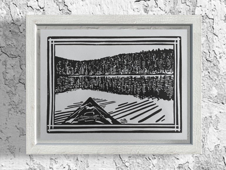 Kayak Reflection - Original Handprinted Linocut - Etsy