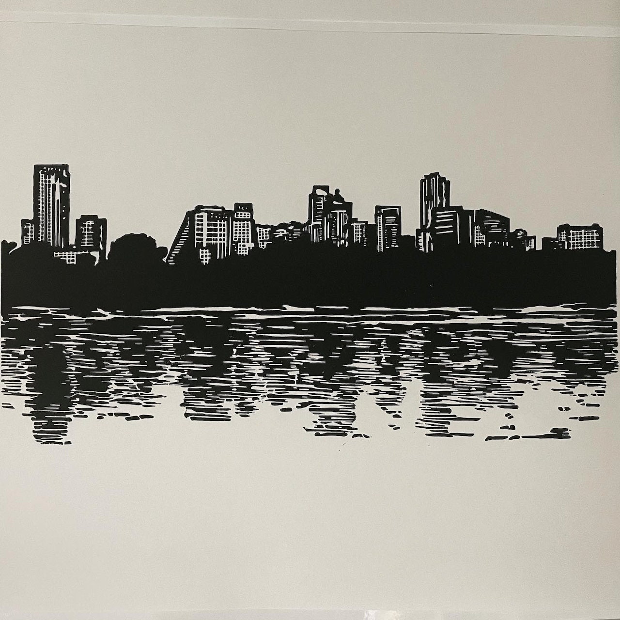 ATX SKYLINE - Original Linocut Print sold by AtuSharma | SKU 47306706 ...
