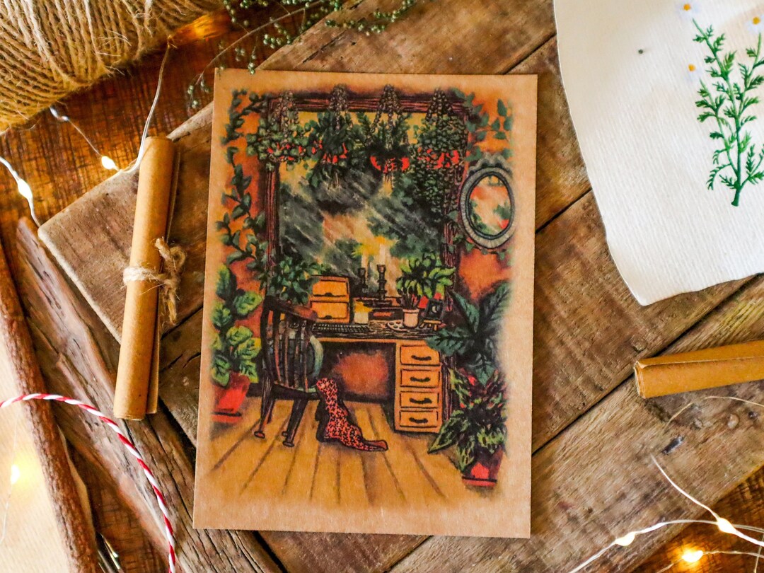 Cottage Studio Postcard Art for Plant Lovers Vintage A6 Country ...