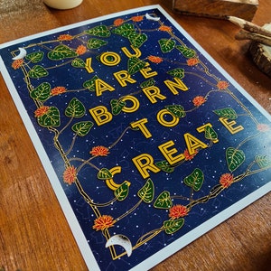 Born to Create Motivational Quote Poster Encouragement Gift - Etsy