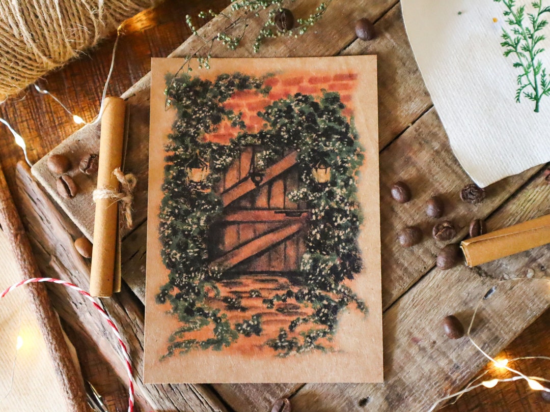 Old Vintage Door Postcard for Postcard Collector Rustic Secret Door ...