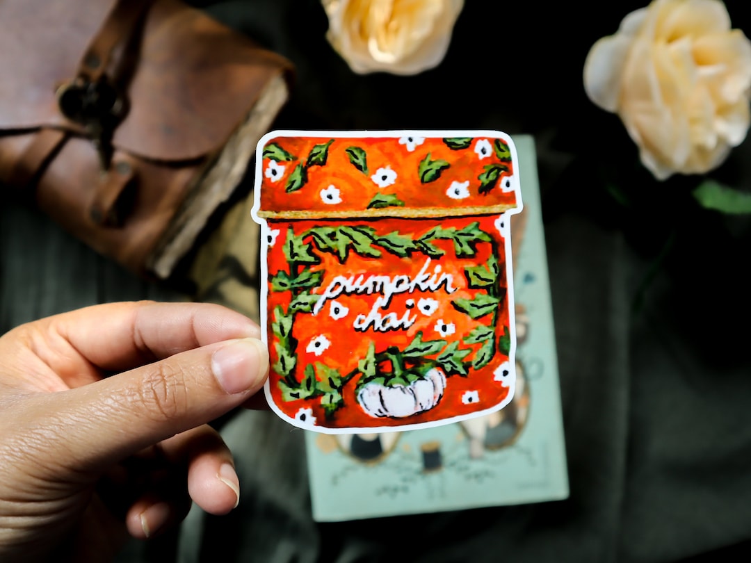 Pumpkin Chai Vinyl Sticker for Tea Lovers Fall Herbal Tea Sticker for ...