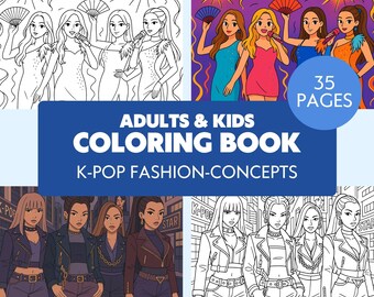35 K-pop Fashion-concept Coloring Pages – Digital Download for K-pop ...