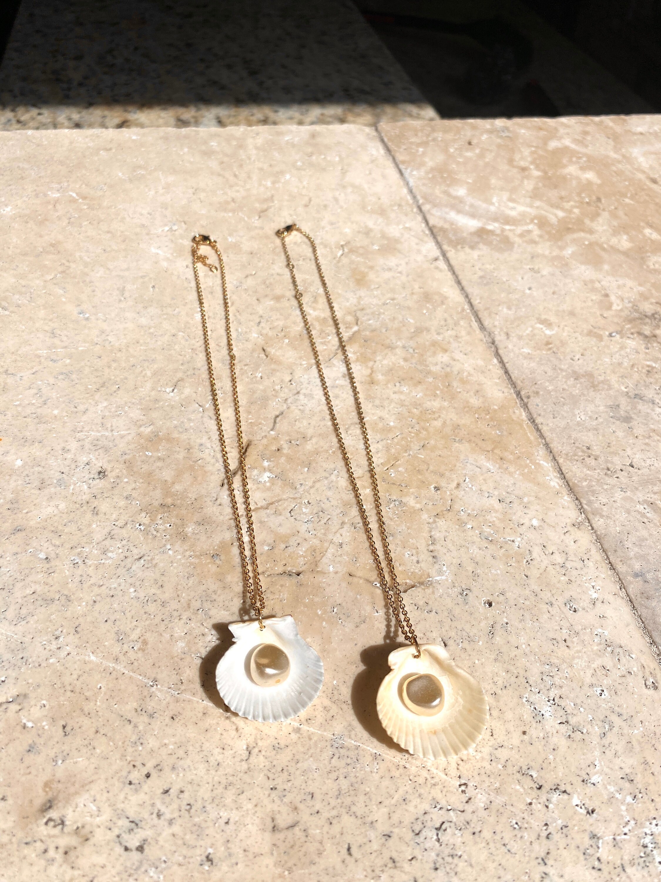 Gold Sea Shell Necklace - Etsy