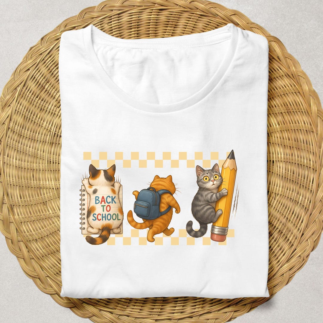 Back to School Cat Clipart | Cute Kawaii Cats With Backpack, Notebook ...