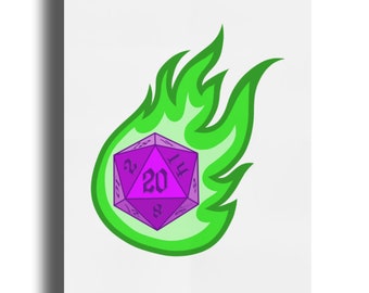 Flaming D20 Print - Etsy Australia
