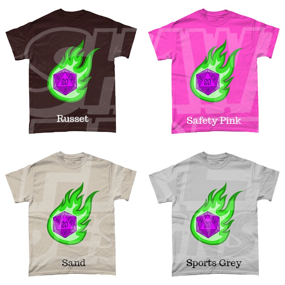 DnD Dungeons and Dragons Flaming D20 Adult Unisex T-Shirt | Etsy