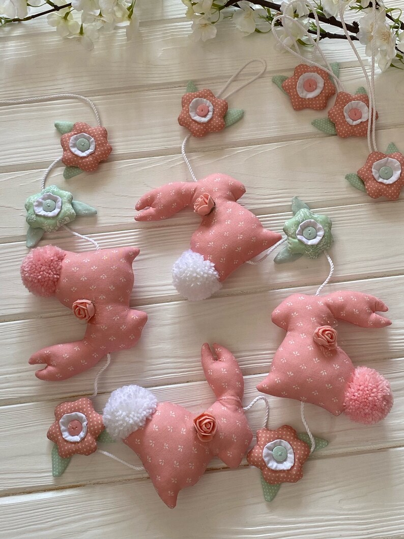 Spring Garland Holiday Ornaments Rabbit Birds Decor - Etsy