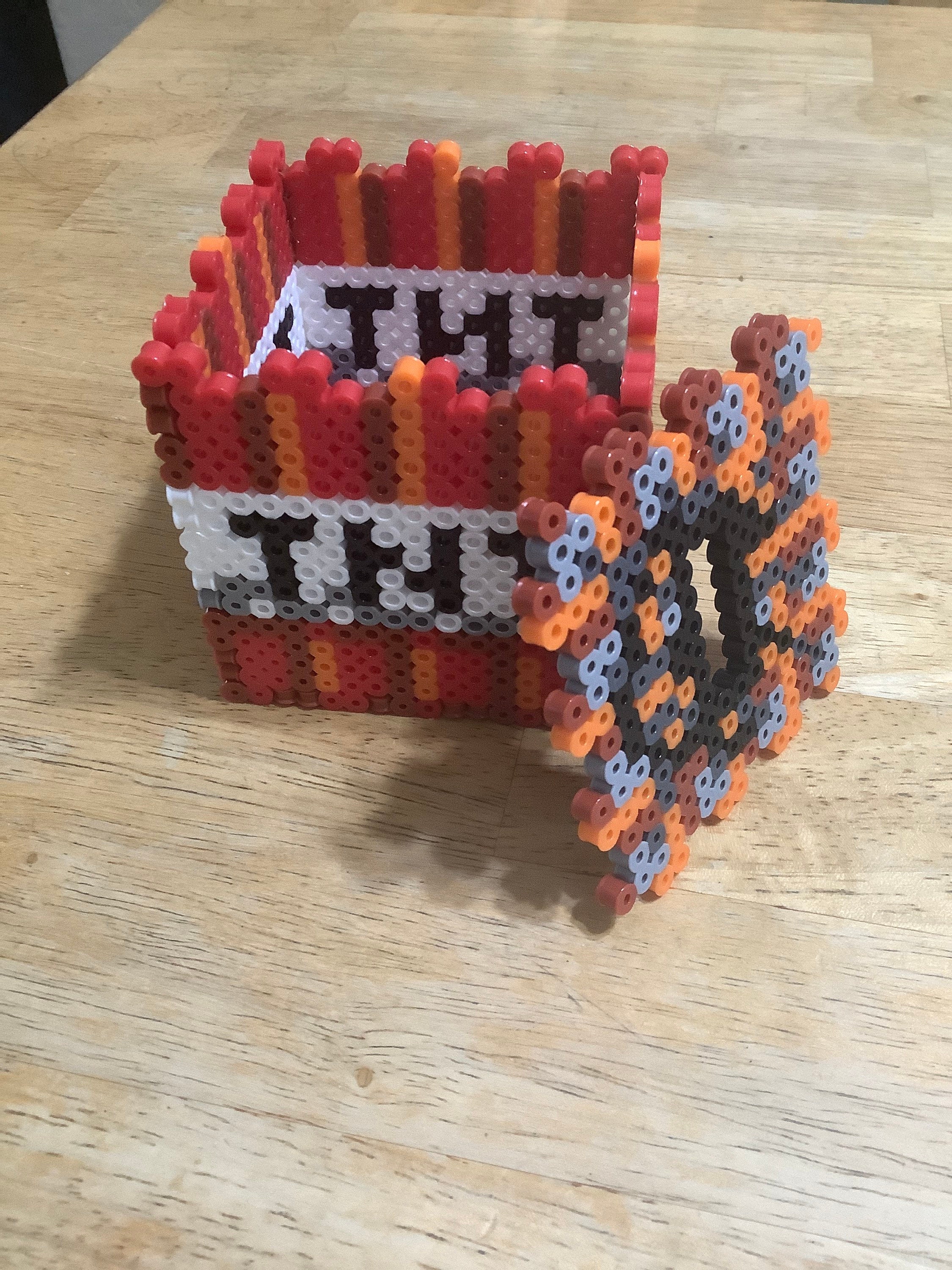 Perler Bead Minecraft TNT Keepsake Box/ Piggy Bank - Etsy